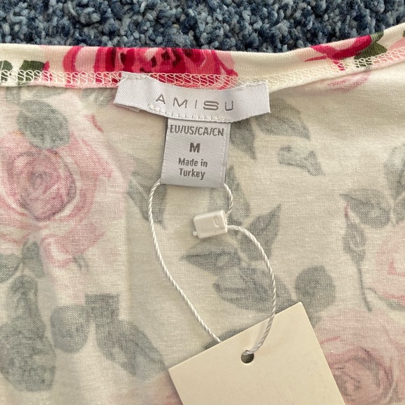 Amisu | Tops | Amisu Nwt Rose White Blouse | Poshmark